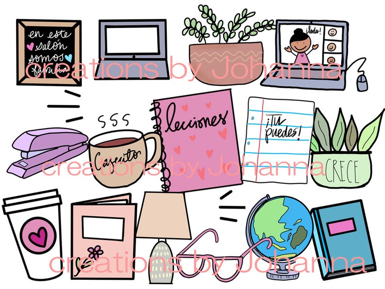 Doodle Clipart Digital Hand Drawn Classroom Essentials | Etsy