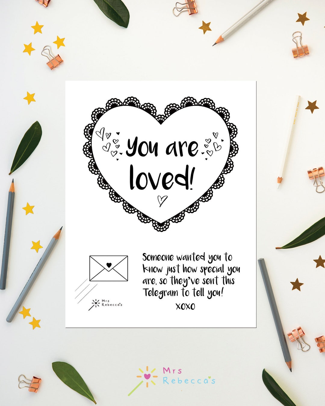 You Are Loved Surprise Telegram Letter Thinking of You Stay at Home ...