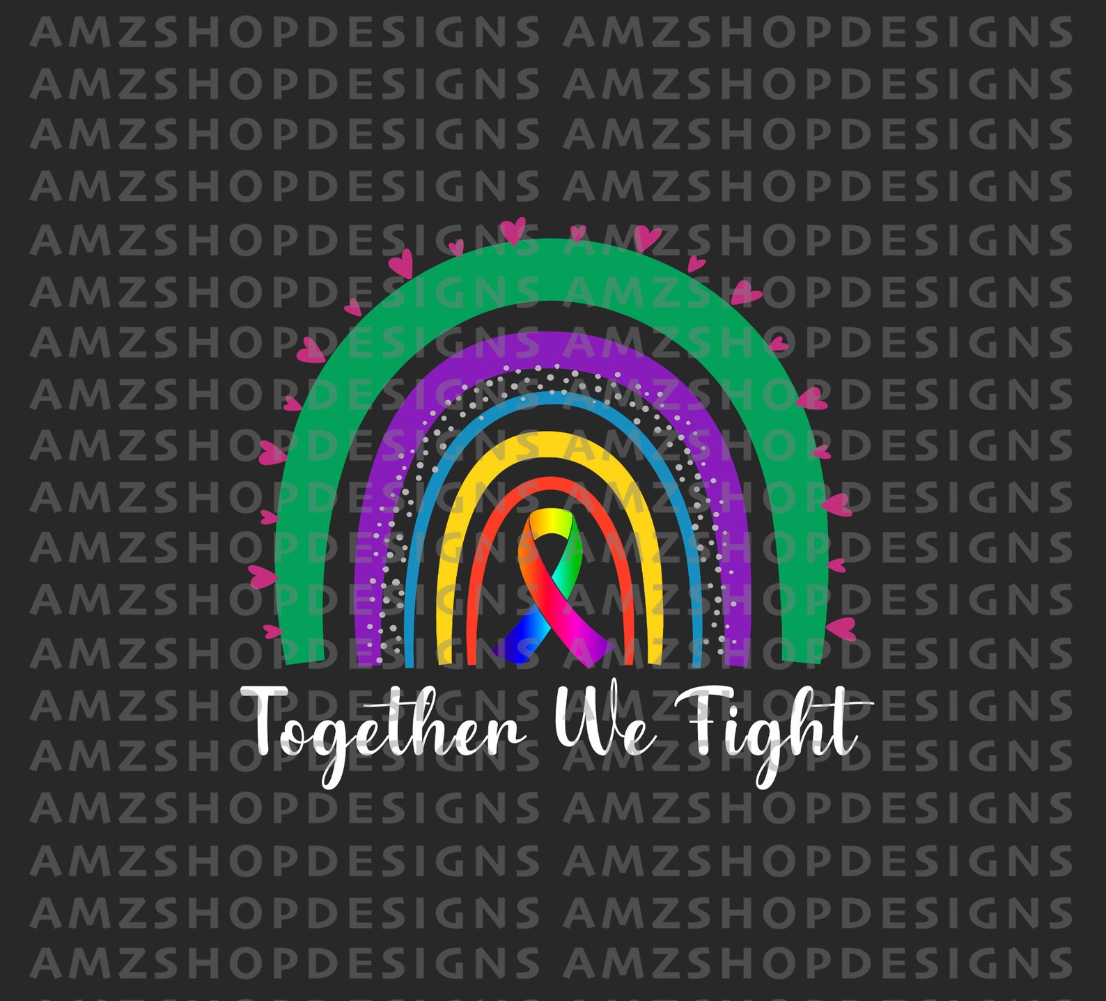 Together We Fight, All About Cancer PNG, Cancer Awareness PNG, Rainbow ...