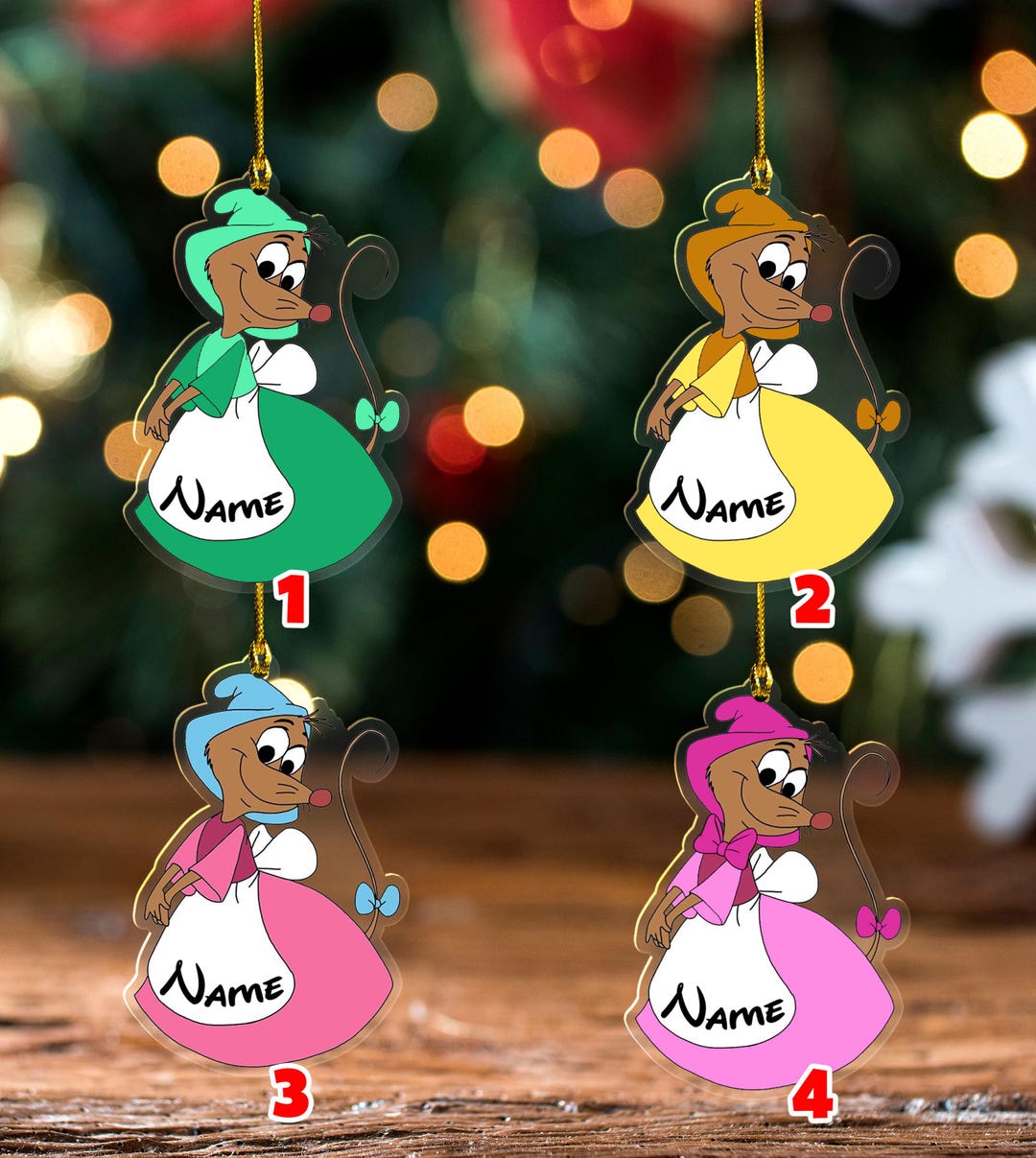 Personalized Cinderella Mouse Characters Ornament,mice Perla, Suzy ...