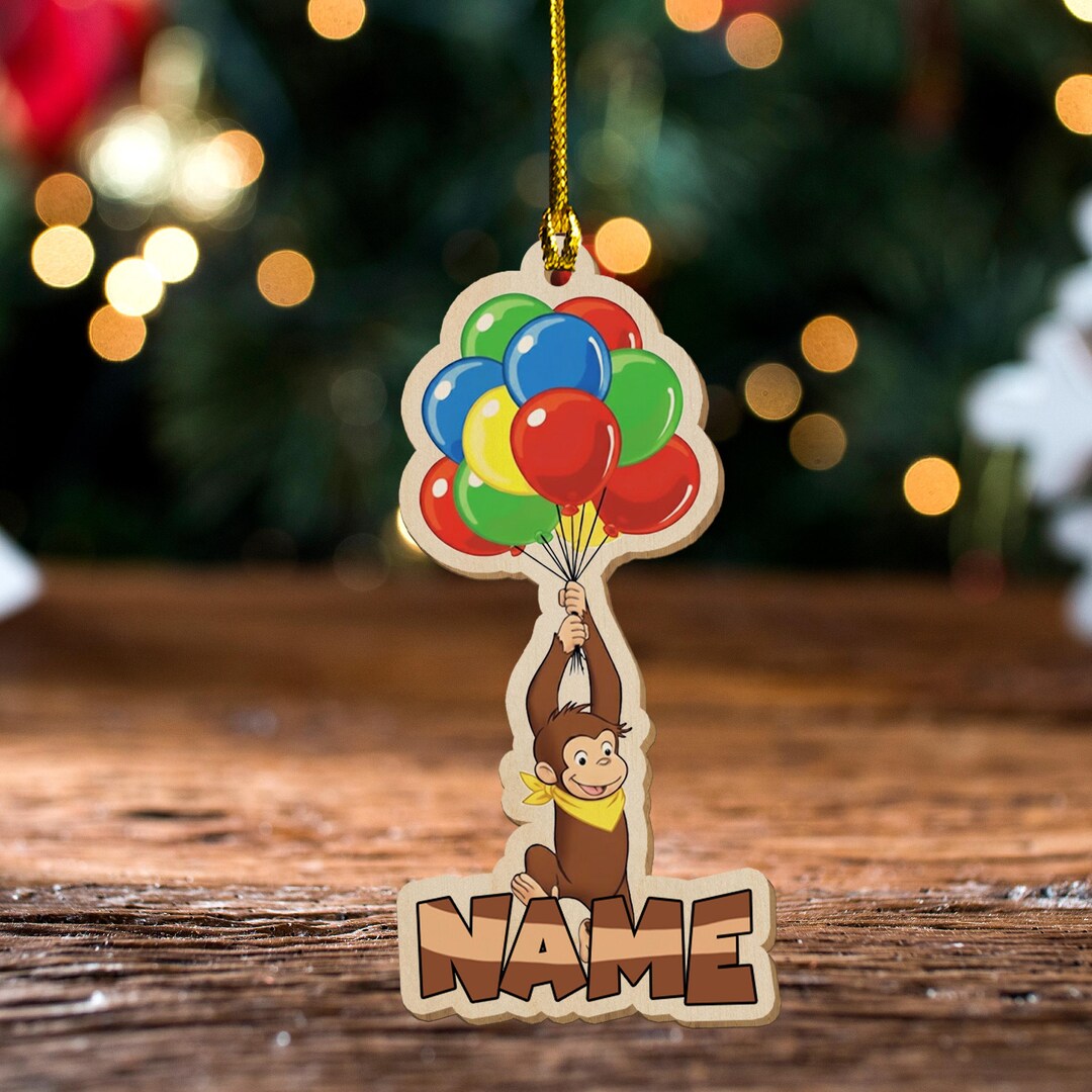 Custom Curious George Ornament, Custom Name and Year, Customized ...