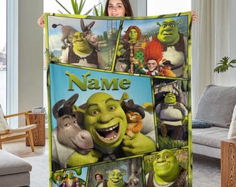 Personalized Shrek Characters Quilt Blanket, Gift for Shrek Film Fans ...