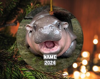 Custom Cute Baby Hippo Moo Deng Bouncy Pig in Thai Hippopotamus ...