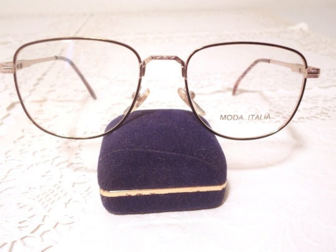 Moda Italia Designer Eyeglasses Eyeglass Frames 18K GP Gold Red ...