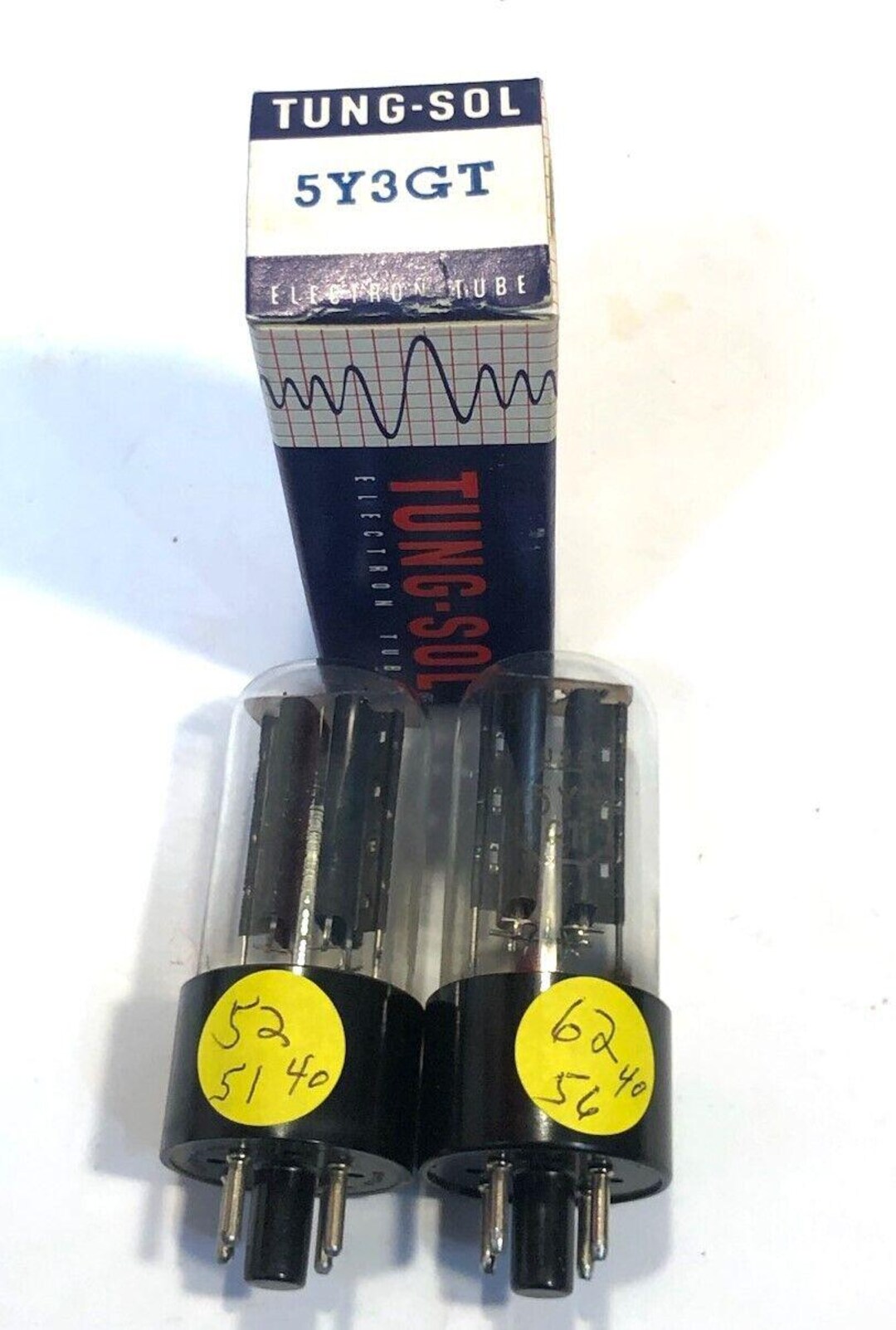 2 Tung-sol 5Y3G Rectifier Electron Amplifier Radio Vacuum Tubes TV7 ...