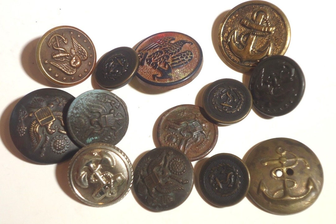 13 Antique Vintage Military Buttons Superior Red Bank Horstmann B ...