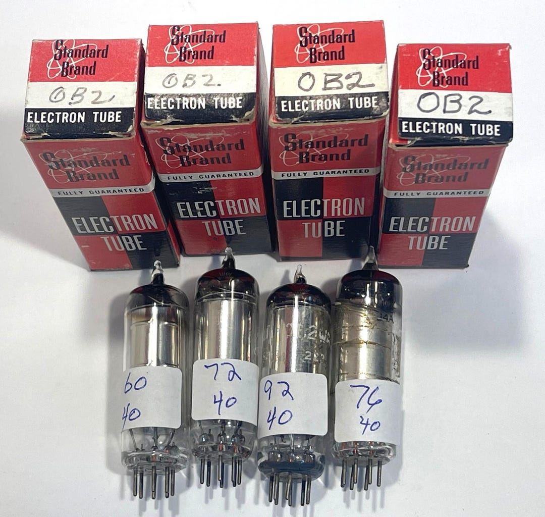 4 0B2 Regulator Electron Amplifier Radio Vacuum Tubes Tung Sol TV-7 ...