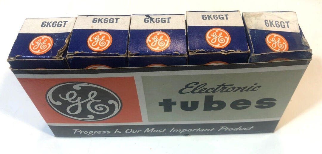 Lot of 5 NOS GE 6K6GT Electron Radio Amplifier Vacuum Tubes in Boxes ...