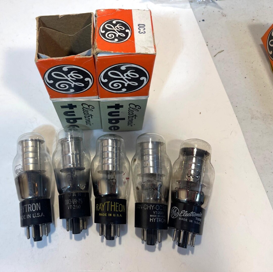 5 Vintage 0C3 0A3 0D3 Military JAN Electron Amplifier Radio Vacuum ...