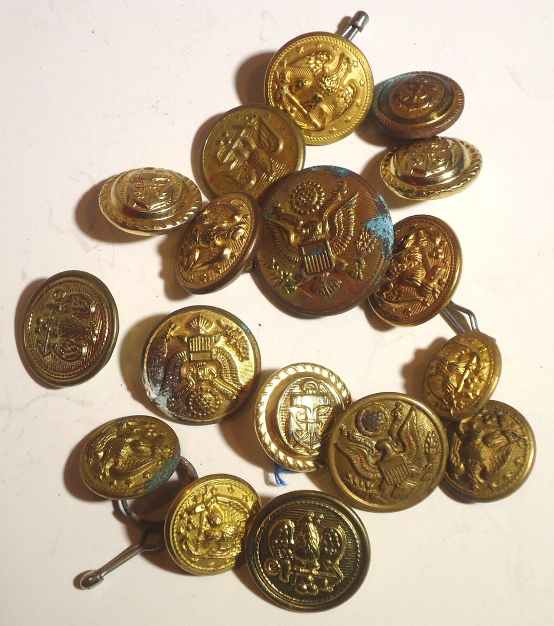 18 Antique Vintage Military Buttons Superior Extra Quality Scovill ...