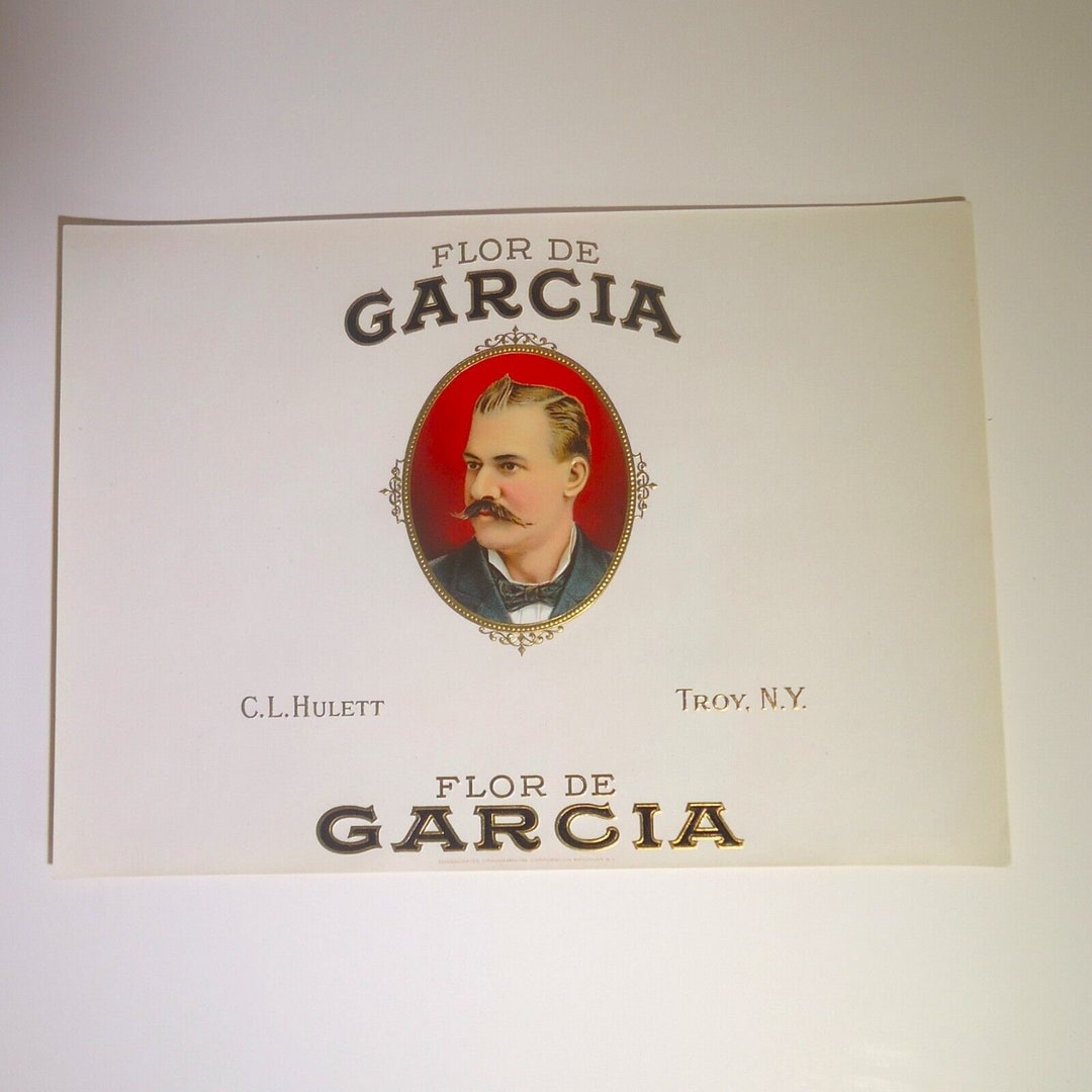 Vintage ORIGINAL Cigar Box Label Flor De Garcia Embossed C17 - Etsy