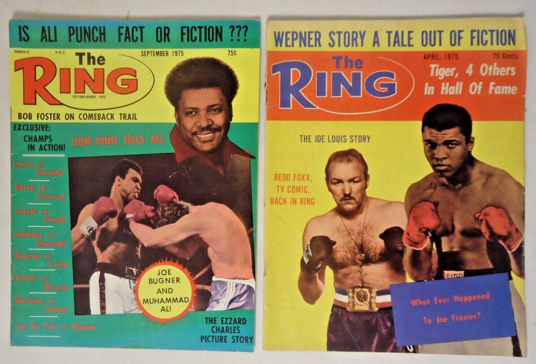 2 1975 Issues the Ring Boxing Magazine Muhammad Ali Covers April ...