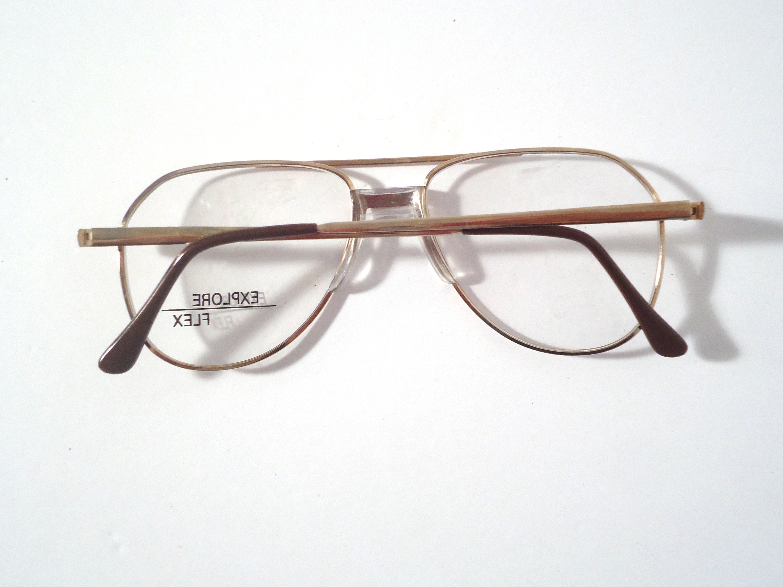 Explore Flex Aviator Eyeglasses Frames 2218 18K Gold Plate 54-18 140 ...