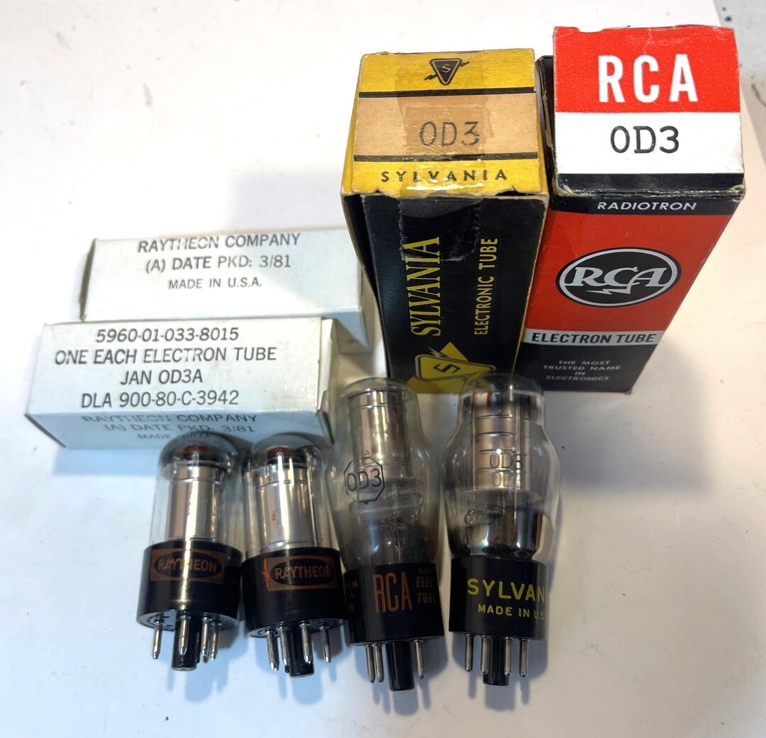 4 NOS OD3 OD3A Regulator Electron Amplifier Radio Vacuum Tubes Raytheon ...