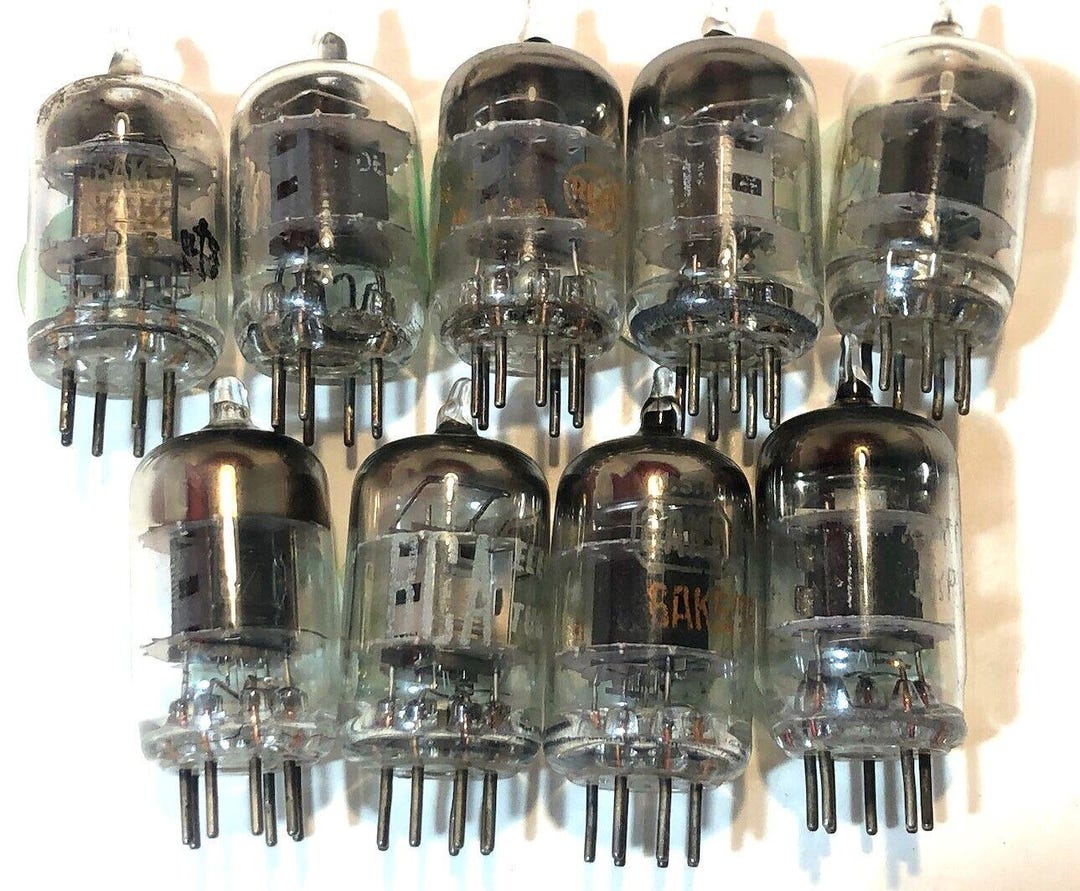 9 6AK5 Radio Amplifier Electron Vacuum Tubes RCA GE Raytheon TV-7 ...