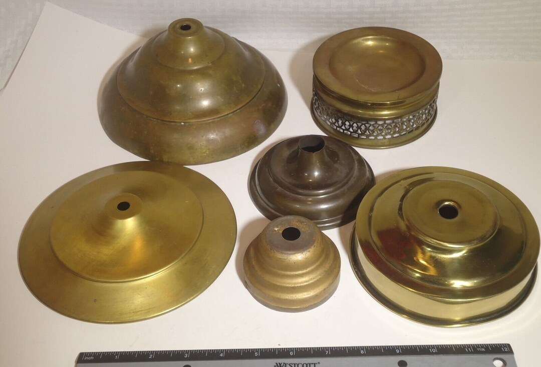 6 Antique and Vintage Brass Hanging Oil Lamp Canopies Sconces Parts - Etsy