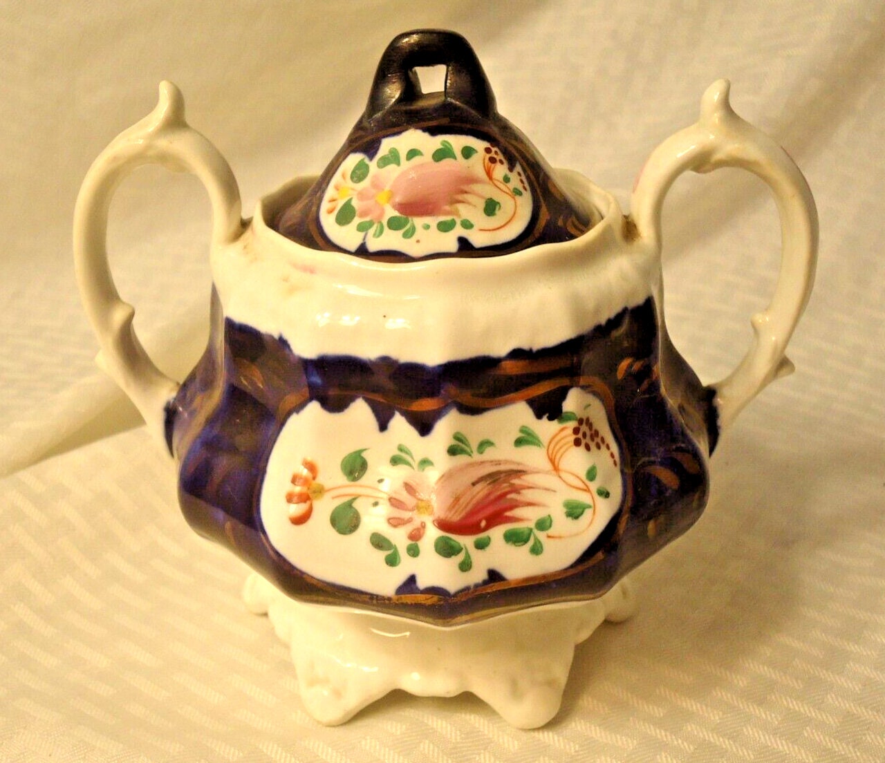 Colorful Antique Staffordshire Porcelain Gaudy Welsh English Teapot 6 C ...