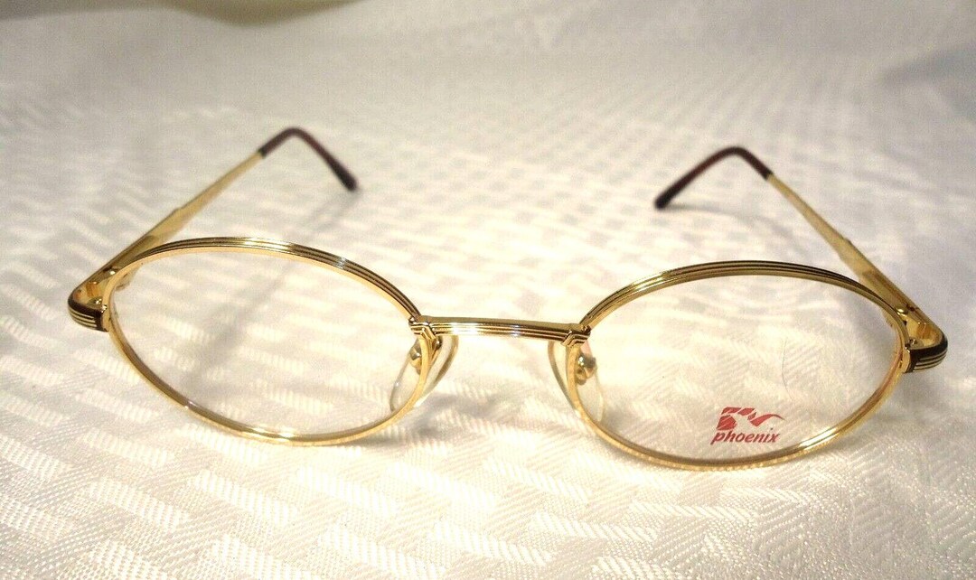 Ambassador Phoenix Italy Eyeglass Frames Gold Black LF 275 50-20 140 ...