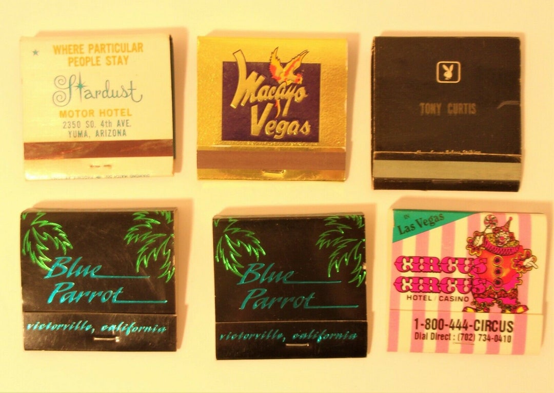 6 Casino Night Club Advertising Matchbooks Playboy Circus Stardust M14 ...