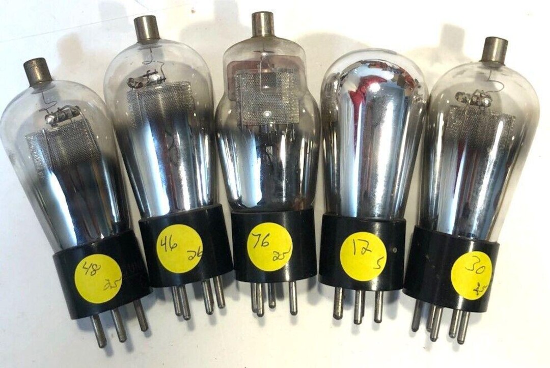 5 Cunningham Engraved Electron Amplifier Radio Vacuum Tubes TV-7 Tested ...