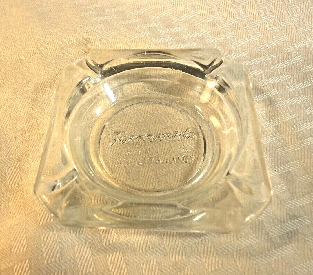 Vintage Fitzgeralds Hotel Casino Reno Nevada Glass Ashtray Trinket Dish ...