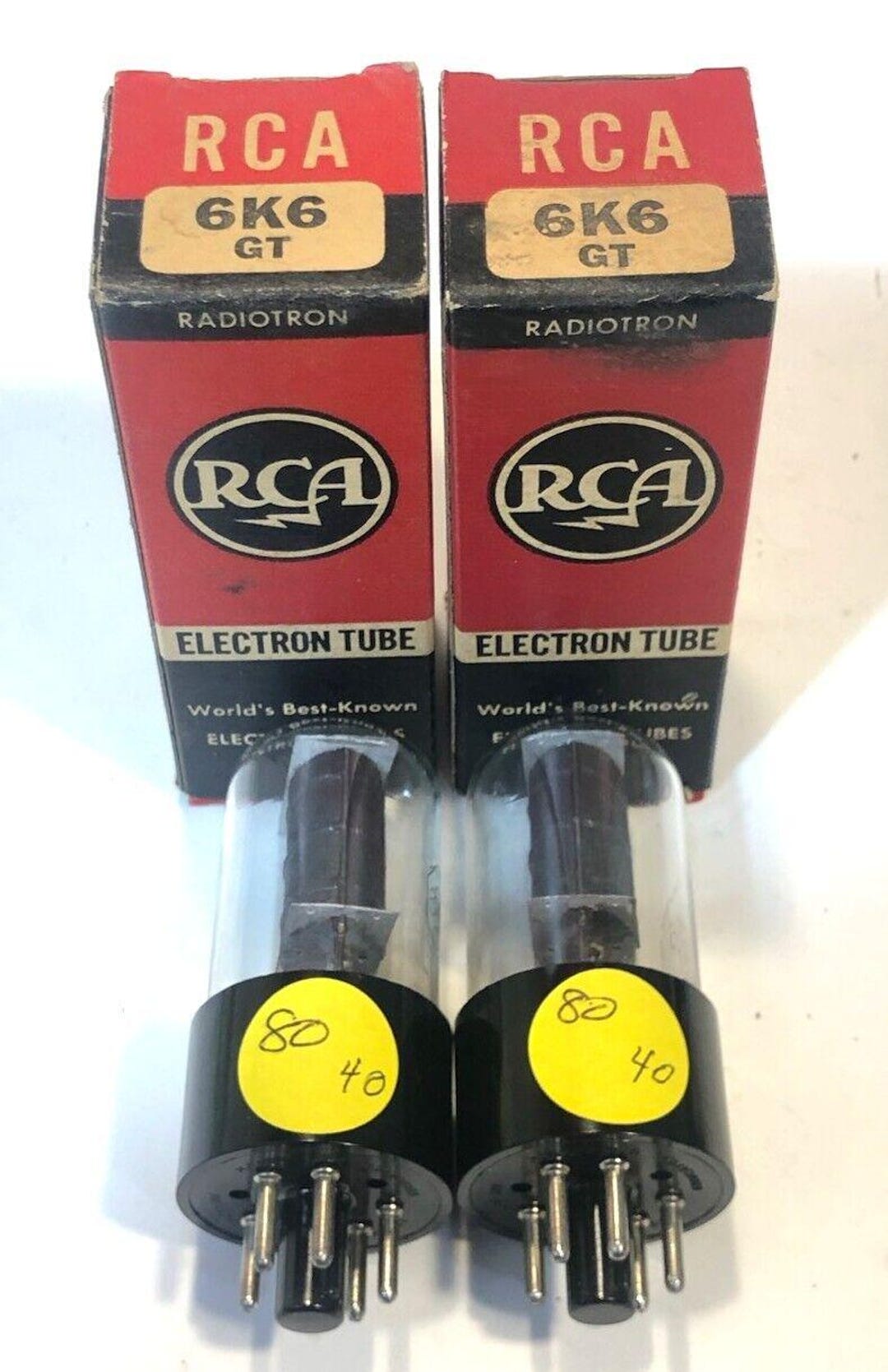Vintage NOS RCA 6K6GT Amplifier Radio Vacuum Tubes in Boxes TV-7 Tested ...