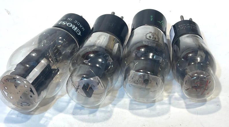 4 Vintage Electron Amplifier Radio Vacuum Tubes 5U4 Type 42 6F6 TV-7 ...
