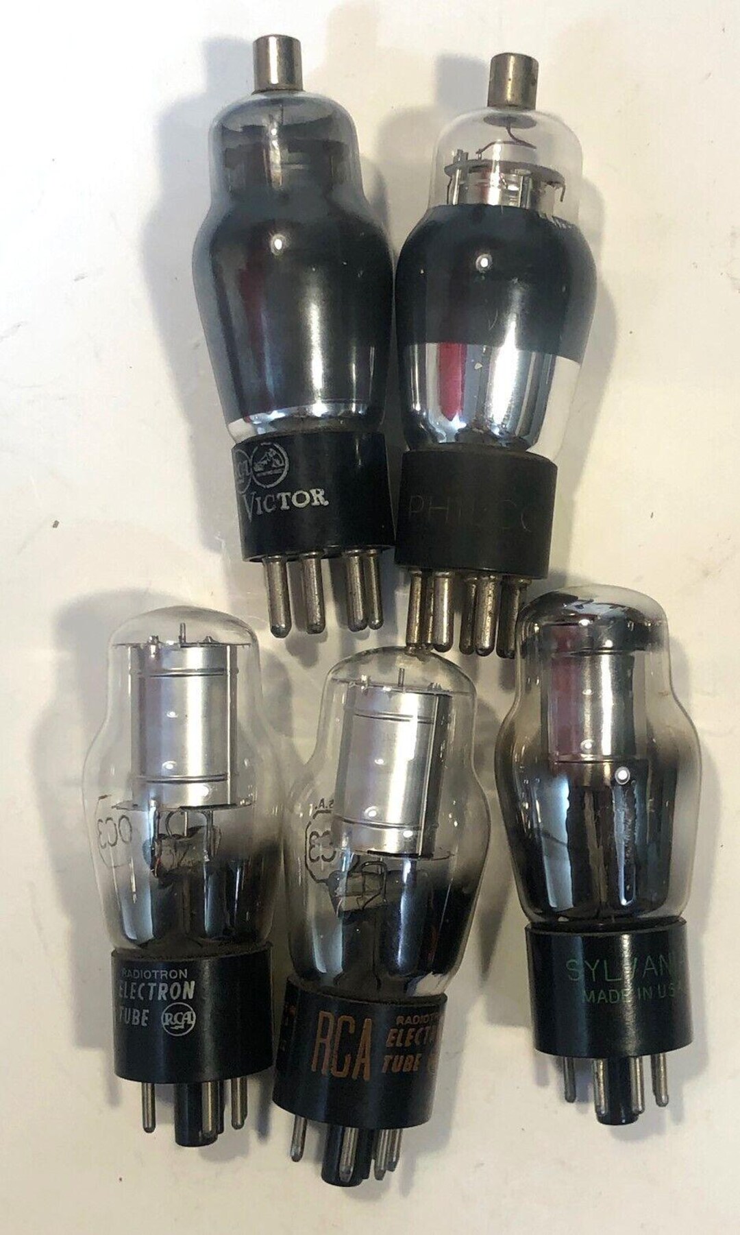 5 Radio Amplifier Electron Vacuum Tubes 6A7 0C3 0A3 RCA GE TV-7 Tested ...