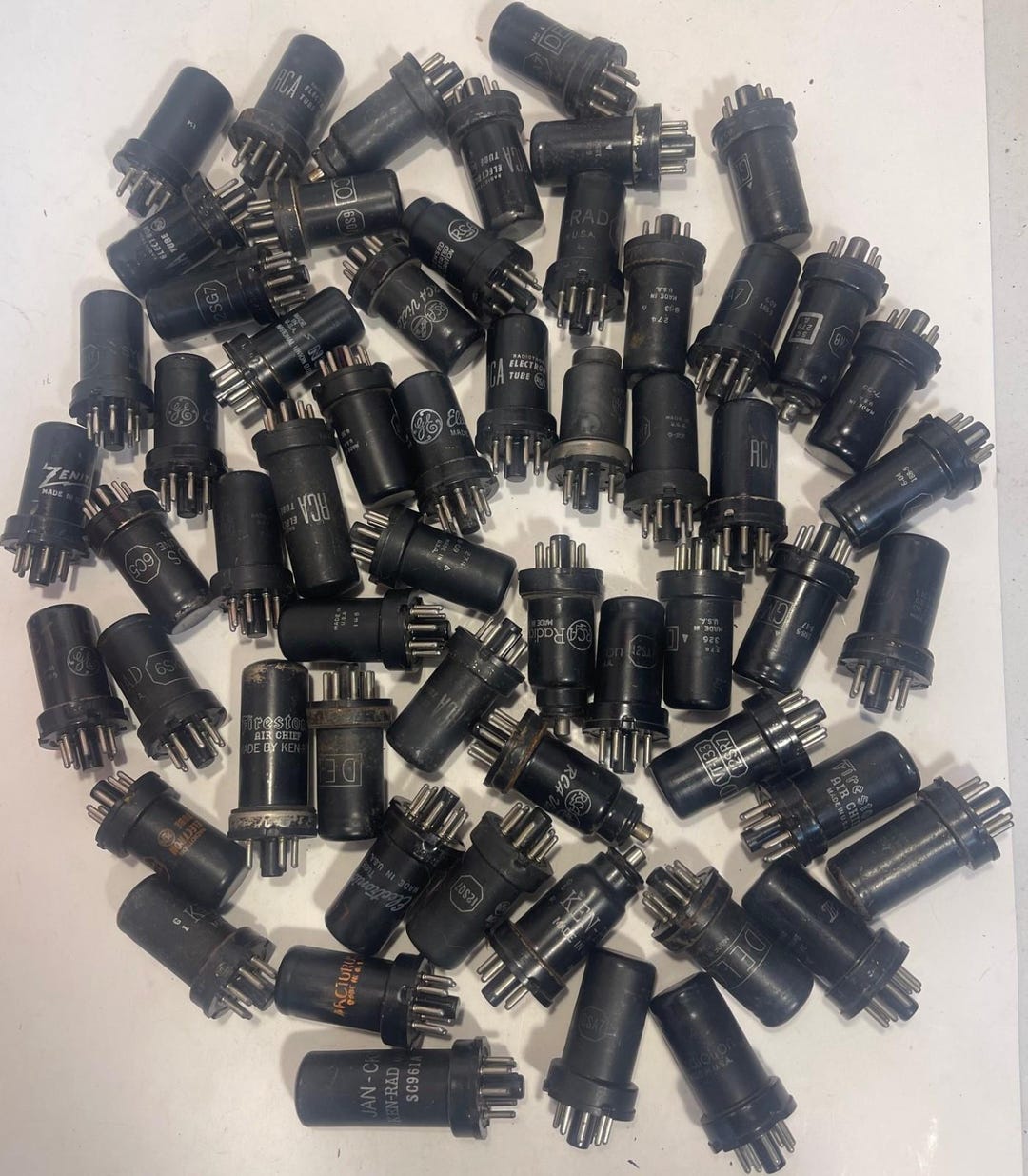58 Vintage Electron Amplifier Radio Vacuum Tubes RCA Ken Rad 6C5 6SQ7 ...