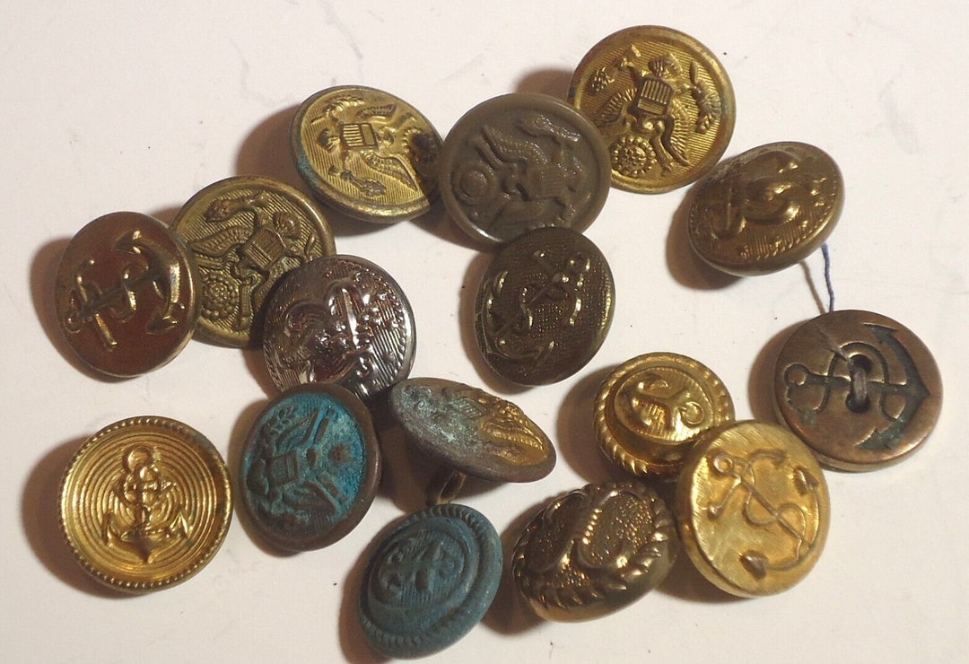 16 Antique Vintage Military Navy Buttons Scovill Waterbury - Etsy