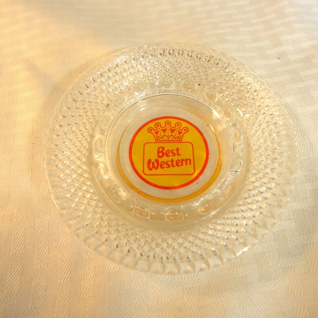 Vintage Advertising Ashtray Best Western Hotels Glass Ring Dish Trinket ...