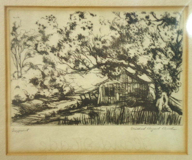 Vintage Signed Drypoint Etching Mildred Bryant Brooks Well Known Artist - Etsy