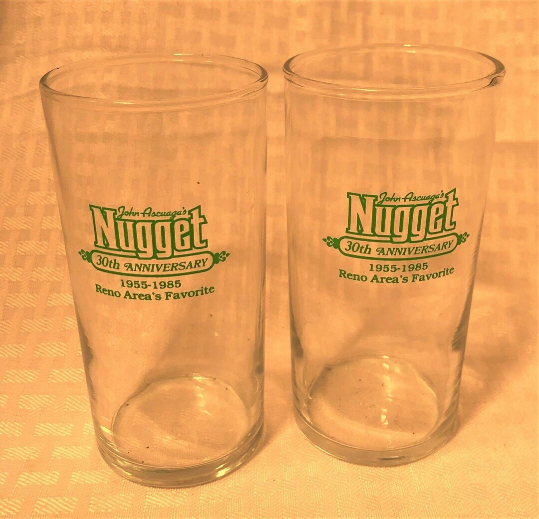 2 Vintage Nugget 30th Anniversary Casino Reno Drinking Glasses - Etsy
