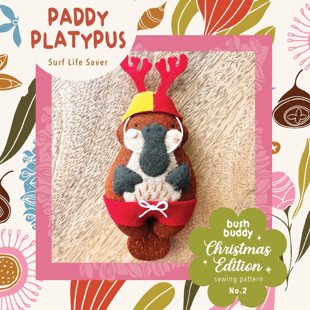 Paddy Platypus Surf Life Saver PDF Pattern, a Hand Sewn Wool Felt ...