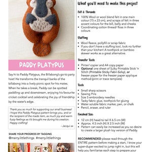 Paddy Platypus PDF Pattern, a Hand Sewn Wool Felt Ornament/ Toy, Bush ...