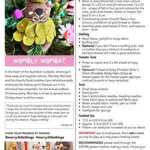 Wombly Wombat Christmas Tree PDF Pattern, a Hand Sewn Wool Felt ...