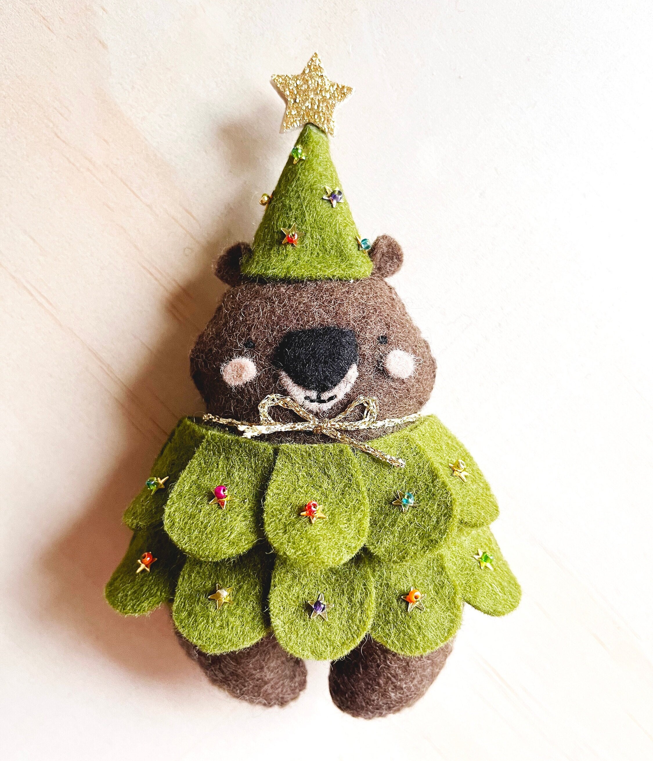 Wombly Wombat Christmas Tree PDF Pattern, a Hand Sewn Wool Felt ...