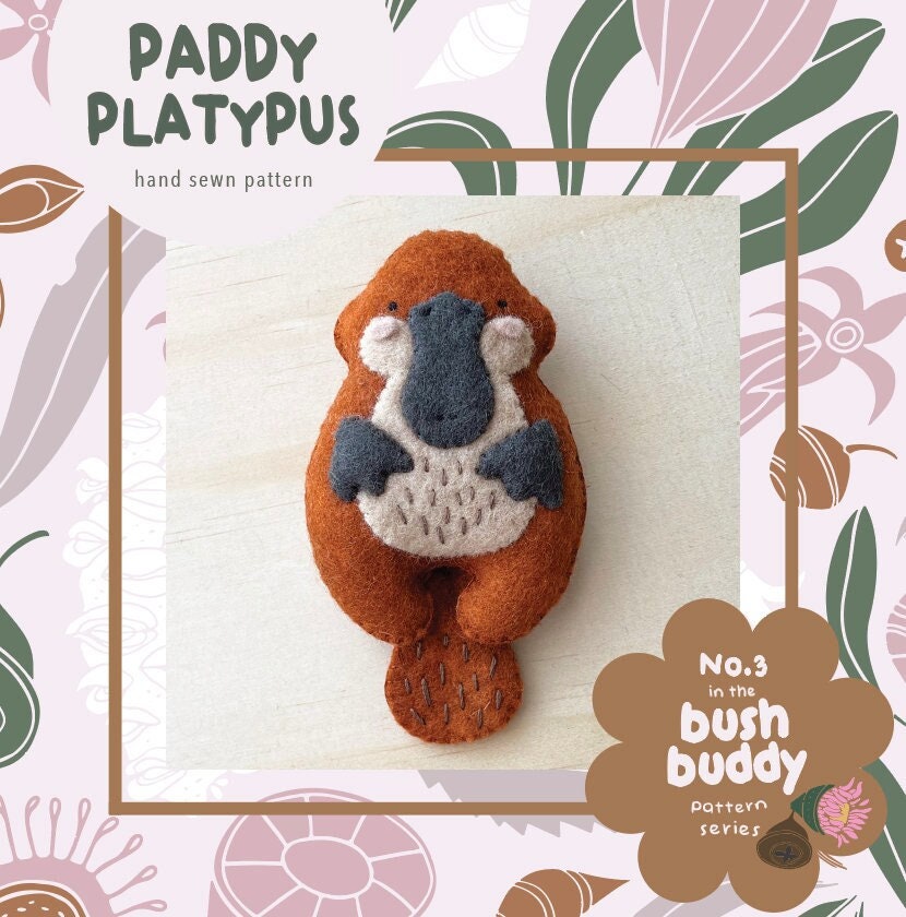 Paddy Platypus PDF Pattern, a Hand Sewn Wool Felt Ornament/ Toy, Bush Buddy Series No. 3 - Etsy