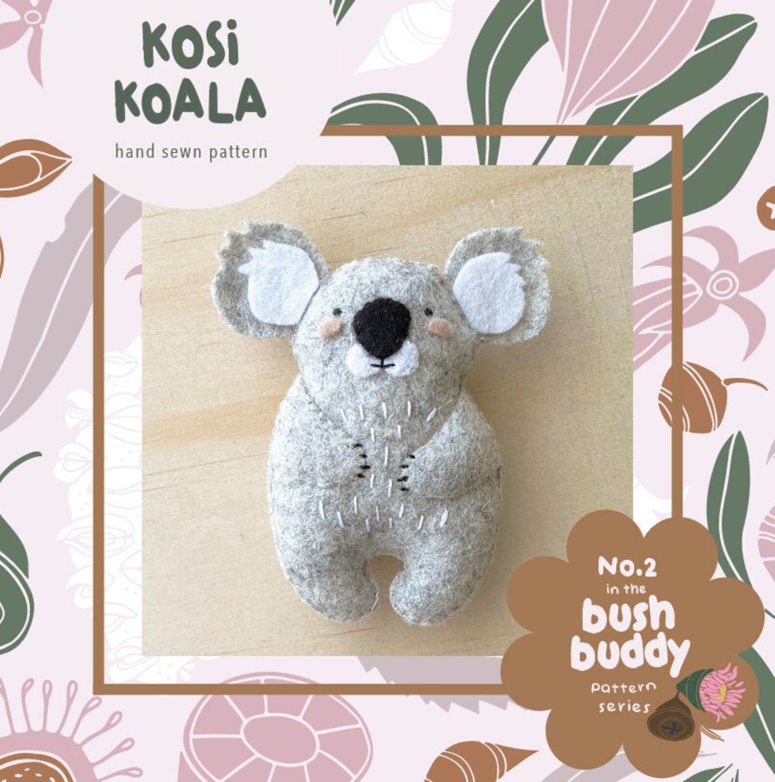 Kosi Koala PDF Pattern, a Hand Sewn Wool Felt Ornament/ Toy, Bush Buddy ...