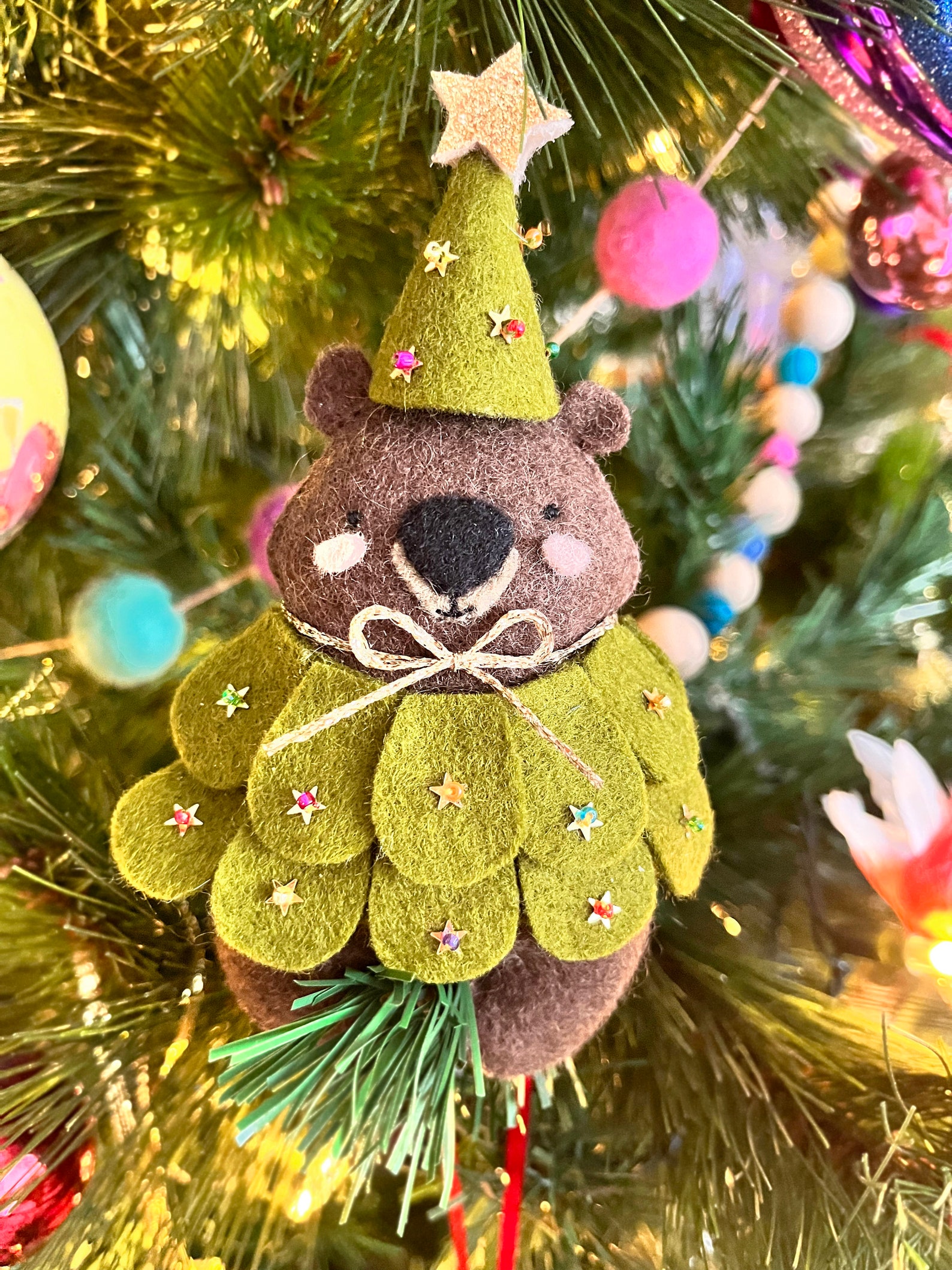 Wombly Wombat Christmas Tree PDF Pattern, a Hand Sewn Wool Felt ...