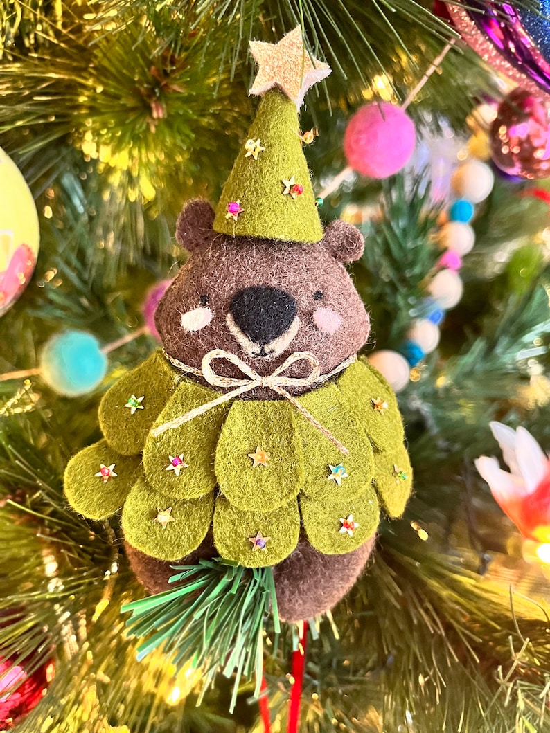 Wombly Wombat Christmas Tree PDF Pattern, a Hand Sewn Wool Felt ...