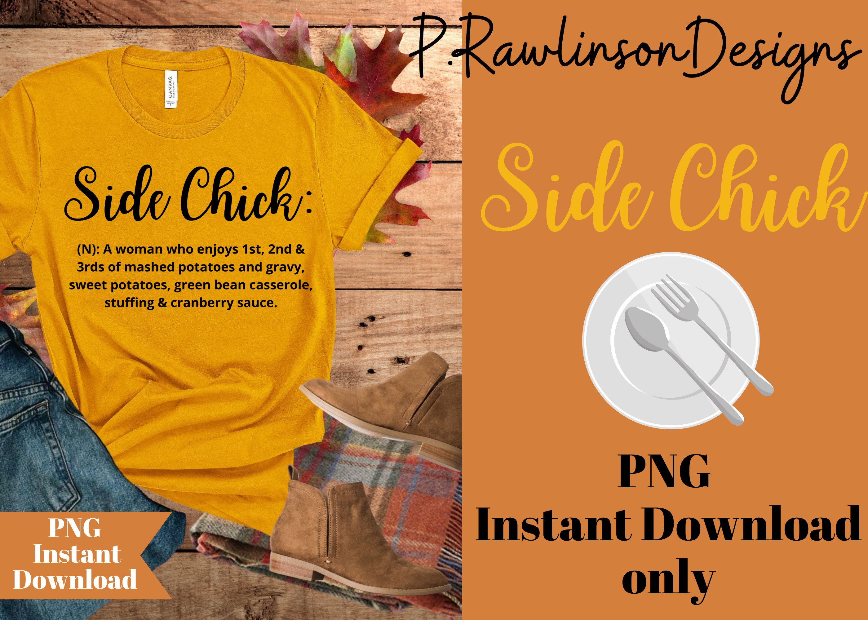 Side Chick PNG Digital File Instant Download Thanksgiving Dinner-side ...