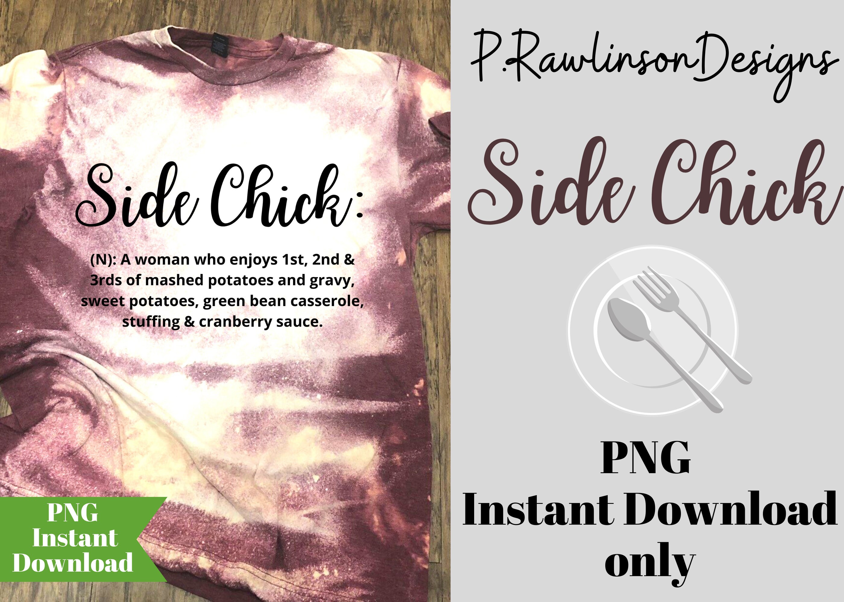 Side Chick PNG Digital File Instant Download Thanksgiving Dinner-side ...