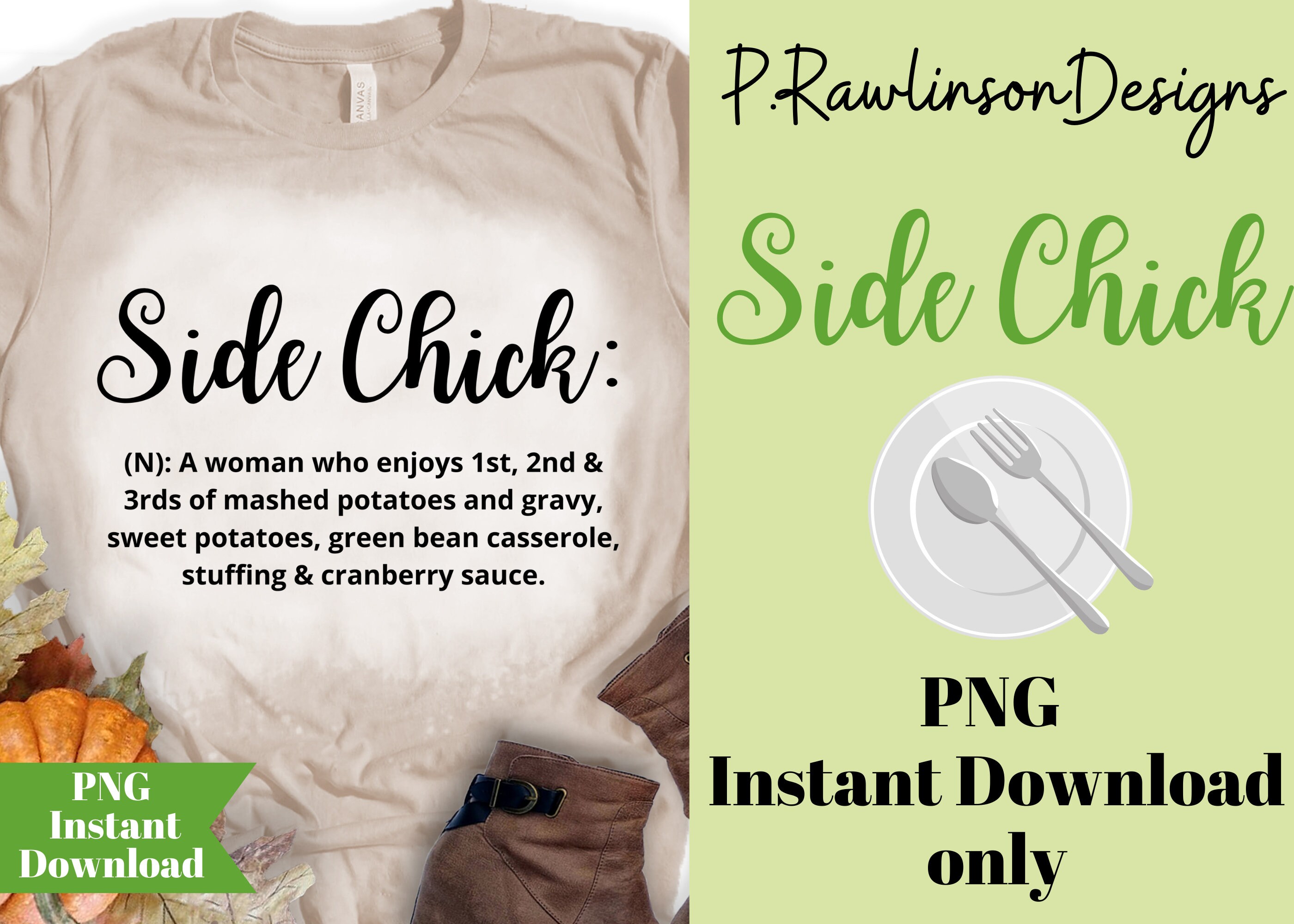 Side Chick PNG Digital File Instant Download Thanksgiving Dinner-side ...