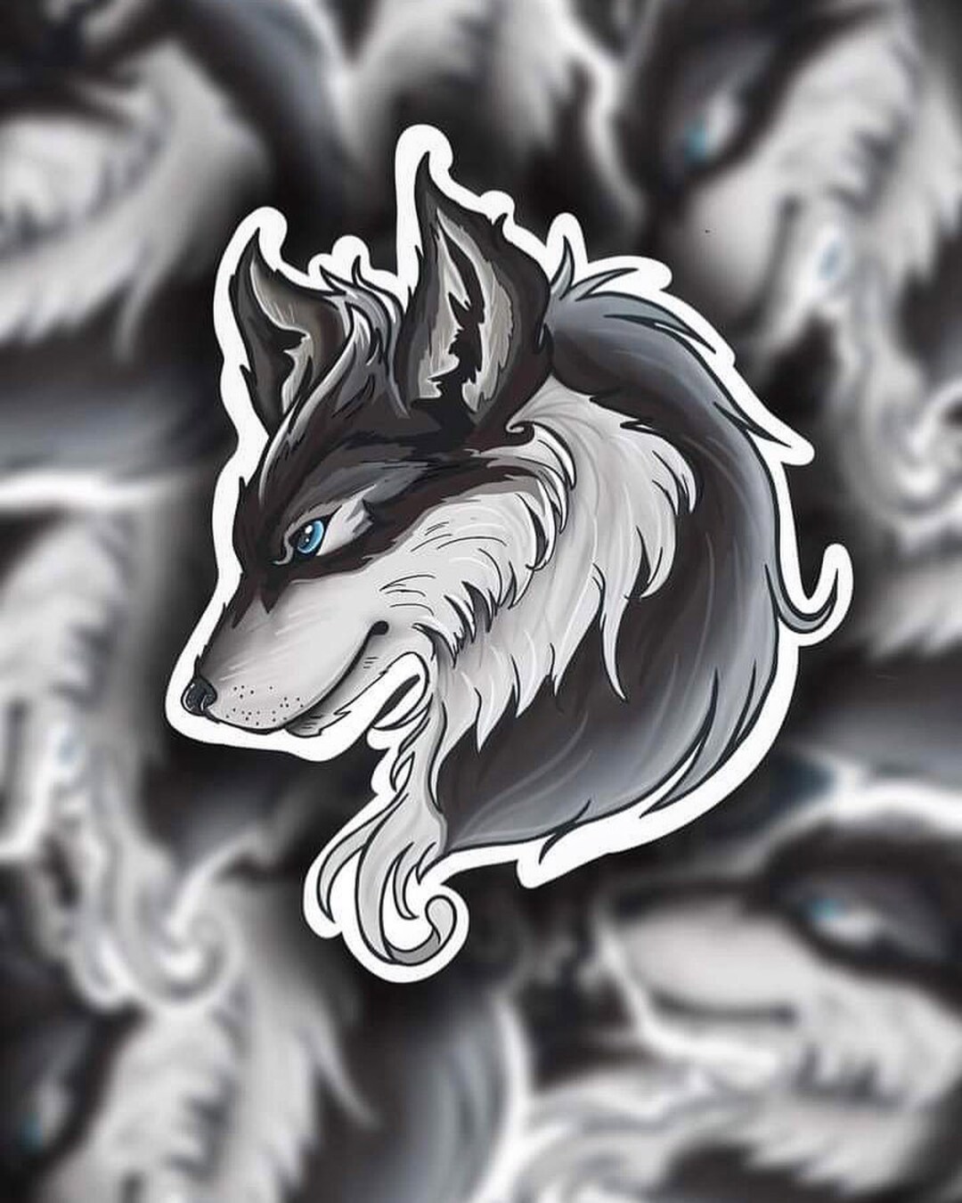 Alpha Wolf Head Sticker - Werewolf Sticker - Vinyl Sticker - Wolf ...