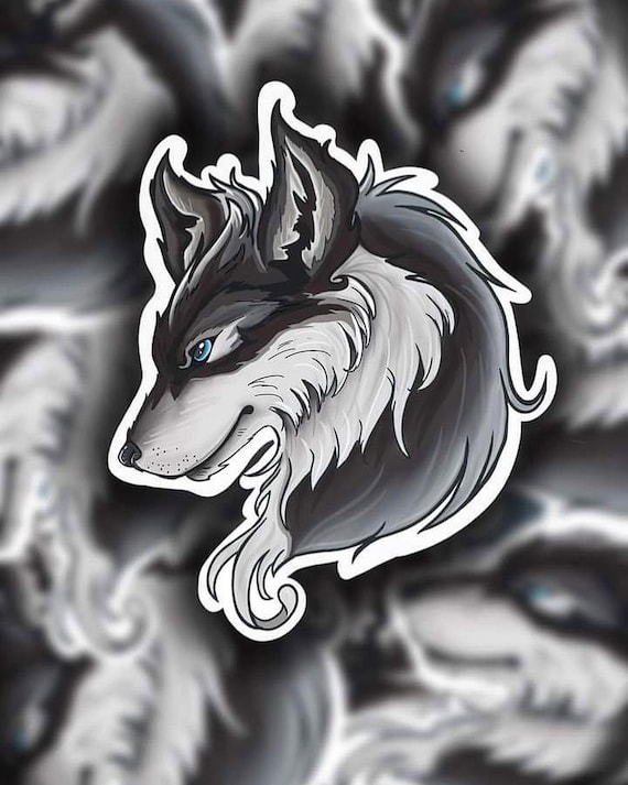 Alpha Wolf Head Sticker Werewolf Sticker Vinyl Sticker - Etsy