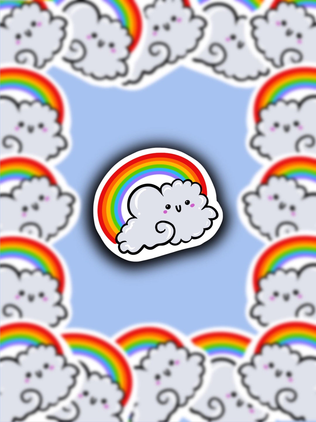 Kawaii Rainbow Sticker - Rainbow - Laptop Sticker - Hydro Flask Sticker ...