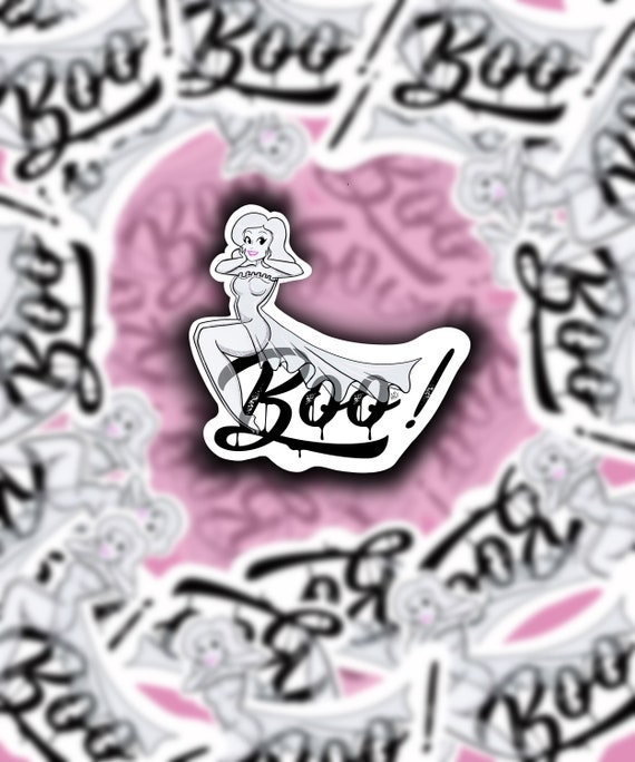 Retro Ghost Pinup boo Babe Laptop Sticker - Etsy