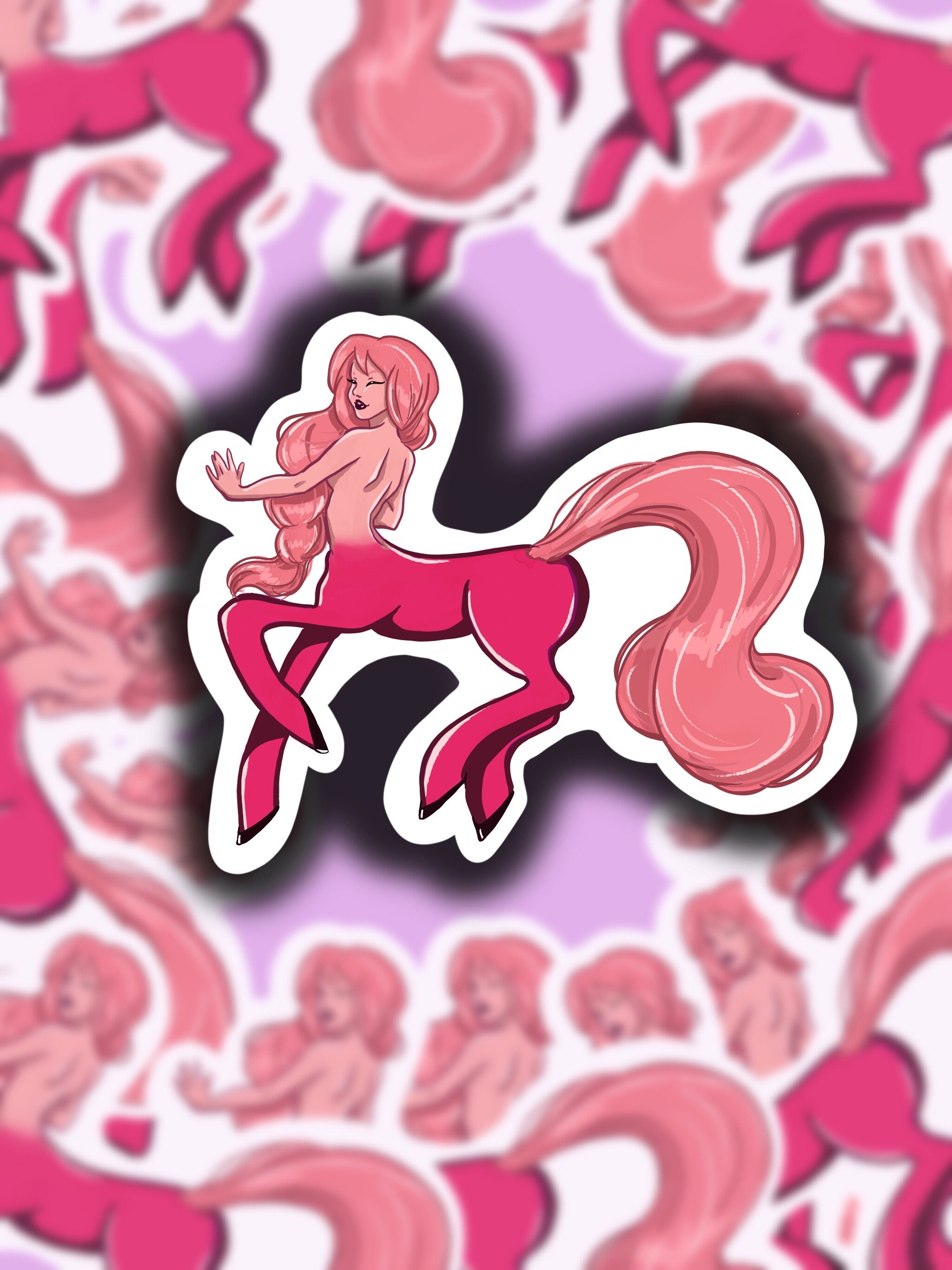 Pink Centaur Girl Sticker Laptop Sticker Hydro Flask | Etsy