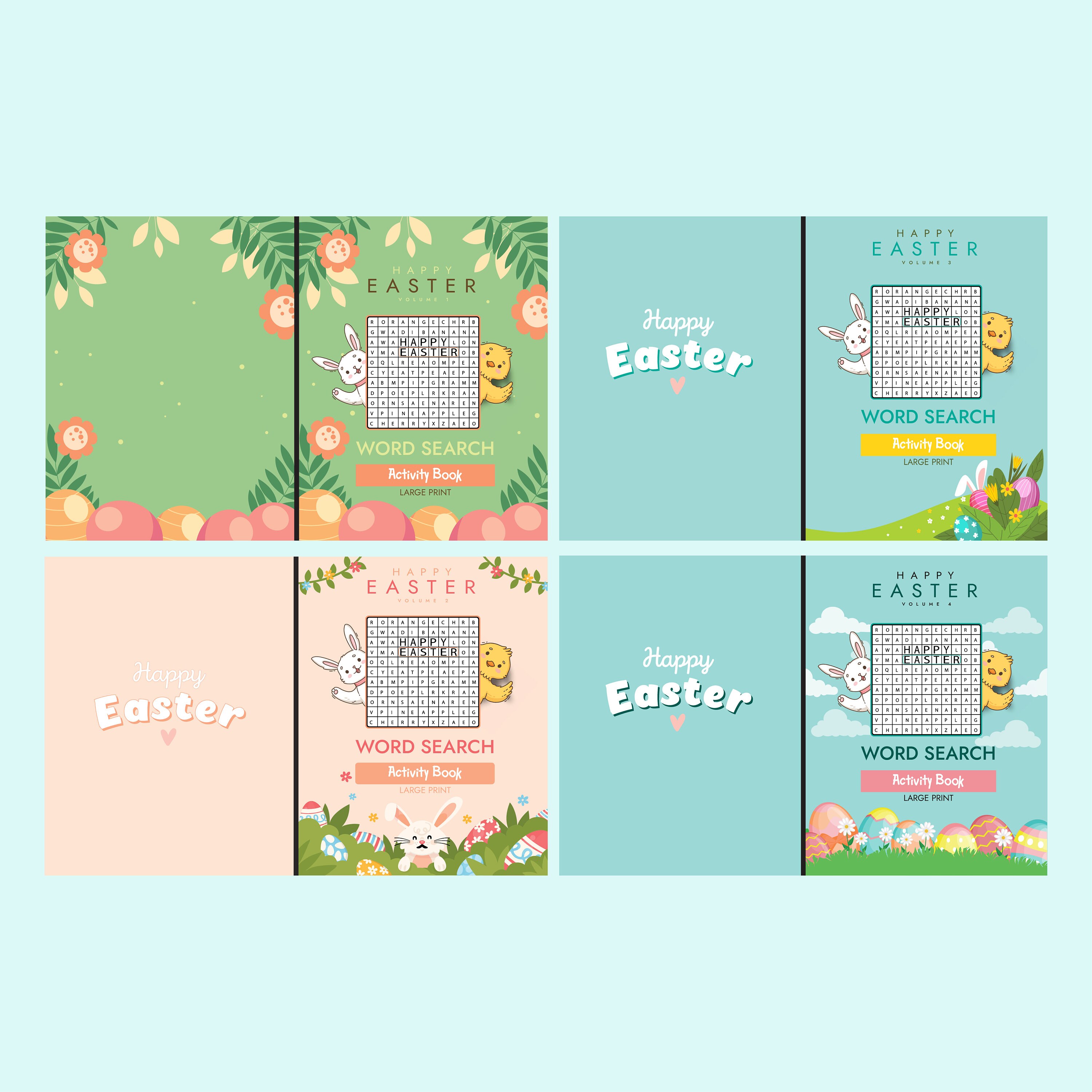 BUNDLE | 4 EASTER Word Search Puzzle Books for Self Publishing | KDP ...